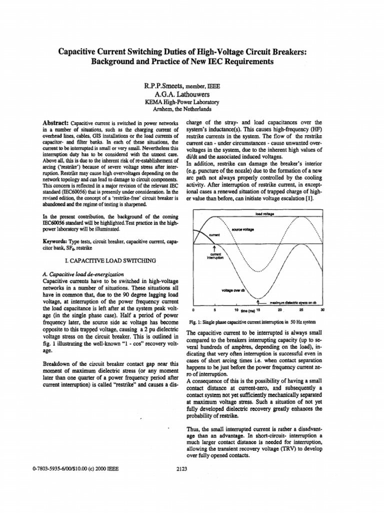 Capacitive Current Switching Duties of High-Voltage Circuit Breakers ...