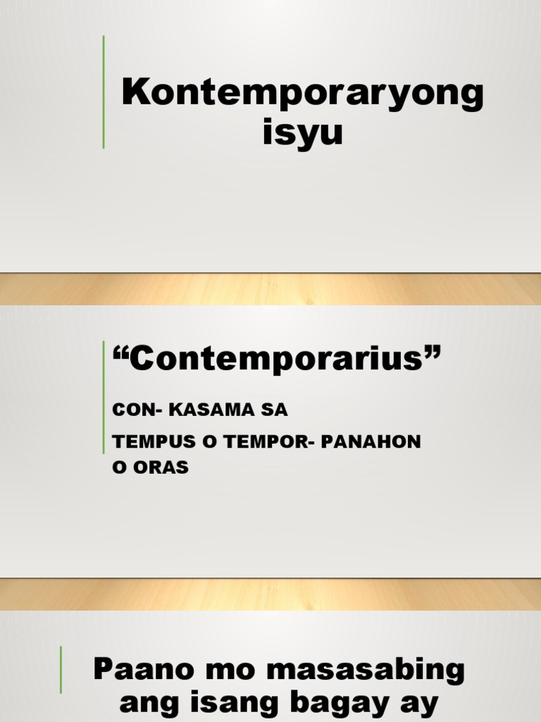 Kontemporaryong Isyu | PDF