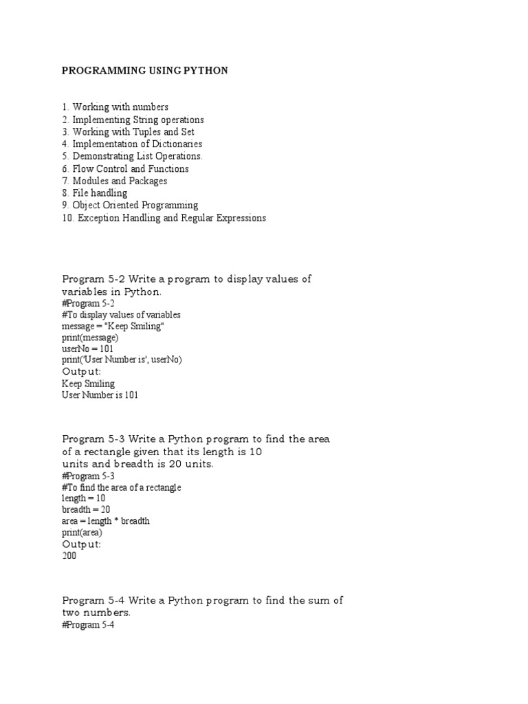 Python Program Pdf String Computer Science Subroutine