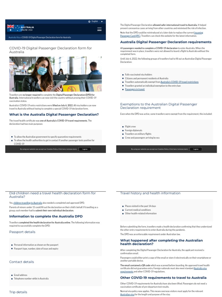 Digital Passenger Declaration Form To Enter Australia ...