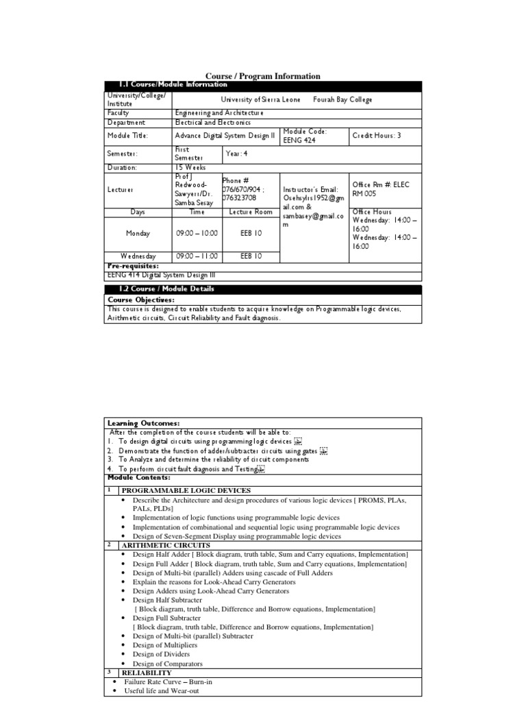 Advanced Digital Systems Design 01 | PDF | Reliability Engineering