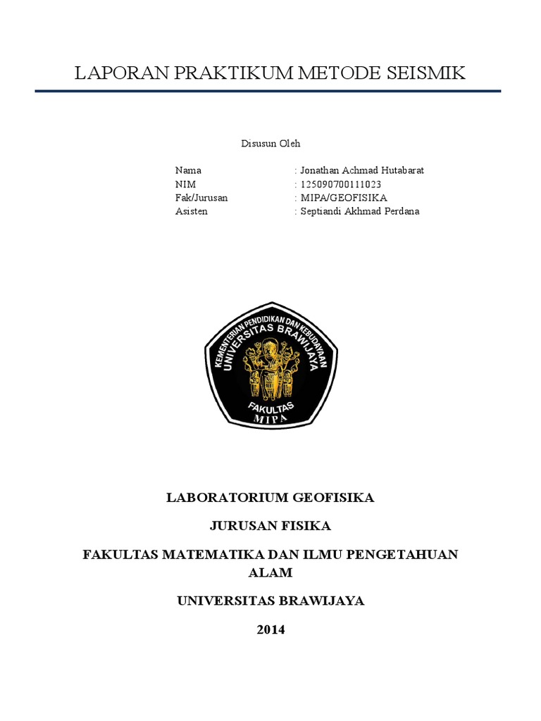 Laporan Praktikum Metode Seismik PDF Free | PDF