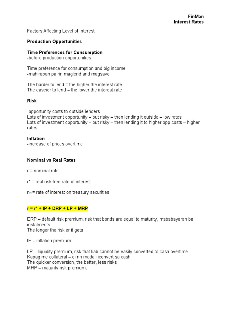FIn Man - Interest Rates | PDF | Interest Rates | Interest