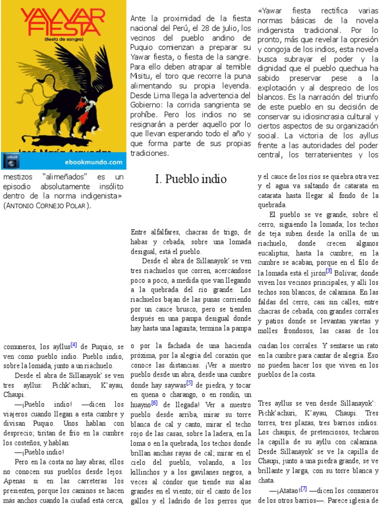 Yawar Fiesta-Capítulo I | PDF