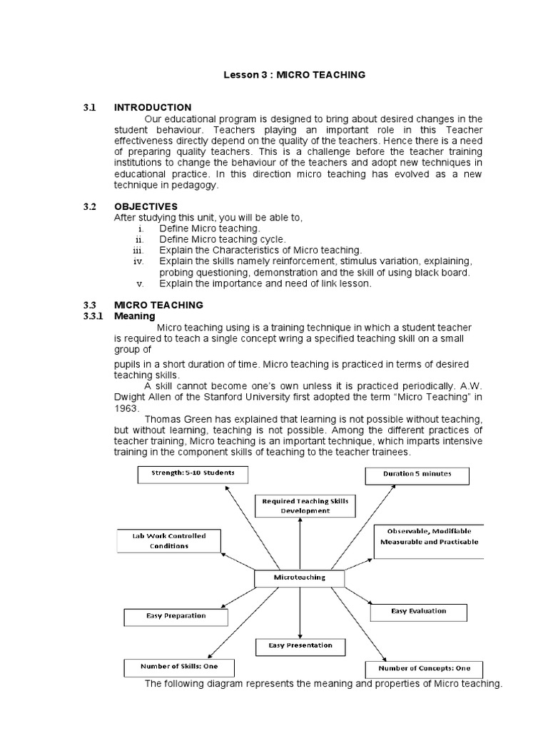 Lesson 3 MicroTeaching Science | PDF | Reinforcement | Nonverbal ...