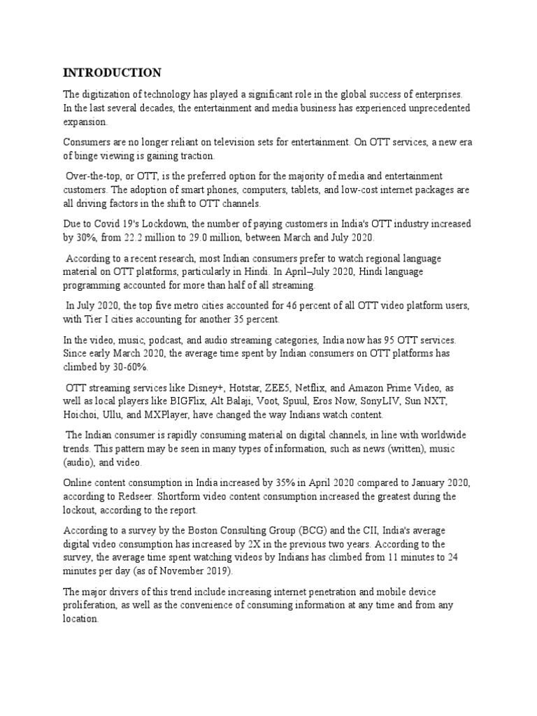 Ott Pdf Video On Demand Streaming Media