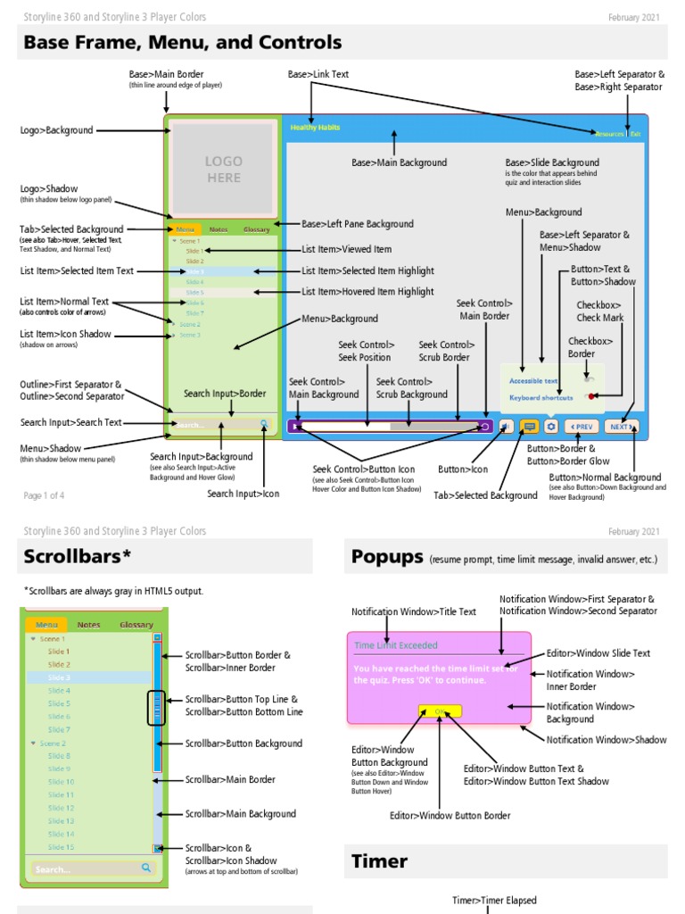 Storyline 360 and Storyline 3 Player Colors | PDF | Button (Computing) | Human–Computer Interaction