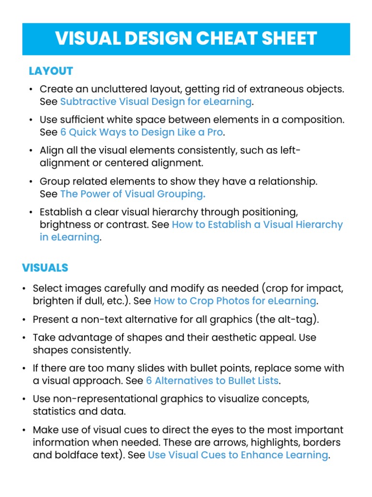 Visual Design Cheat Sheet | PDF | Typefaces | Page Layout