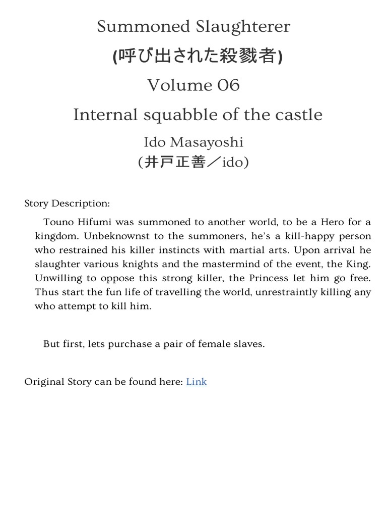 Summoned Slaughterer - Volume 06 (WN Chapter 45-48) - Internal Squabble ...