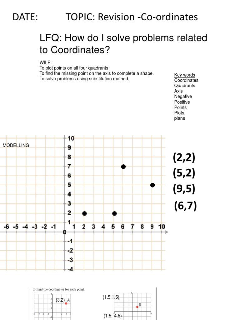 Y6 Maths Revision - Coordinates PPT5 | PDF | Cartesian Coordinate ...