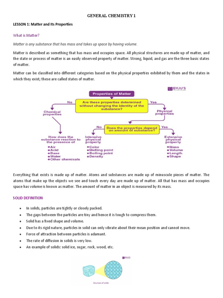 GENERAL CHEMISTRY 1 - Lesson 1 | PDF | Matter | Gases