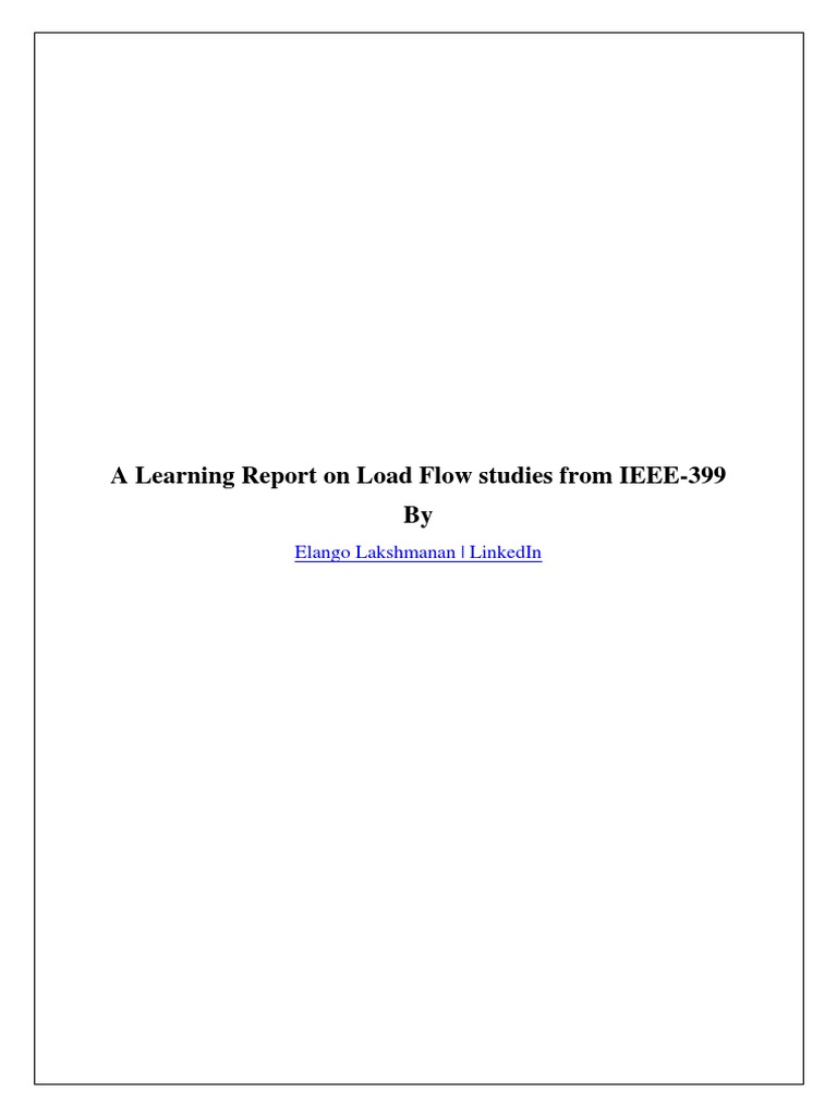 A - Learning - Report - On - Load - Flow - Studies - From - IEEE - 399 ...