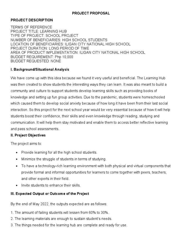 PROJECT-PROPOSAL (1) | PDF | Learning | Teachers