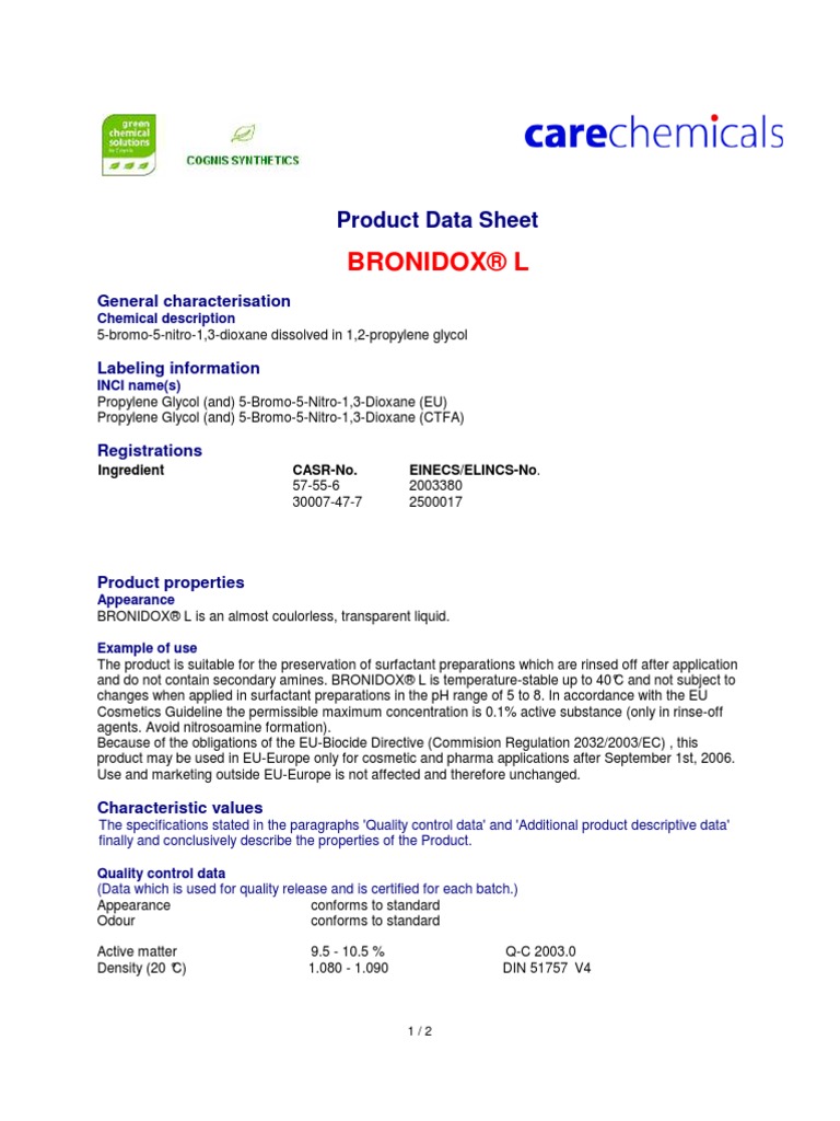 Bronidox L | PDF | Cosmetics | Chemistry
