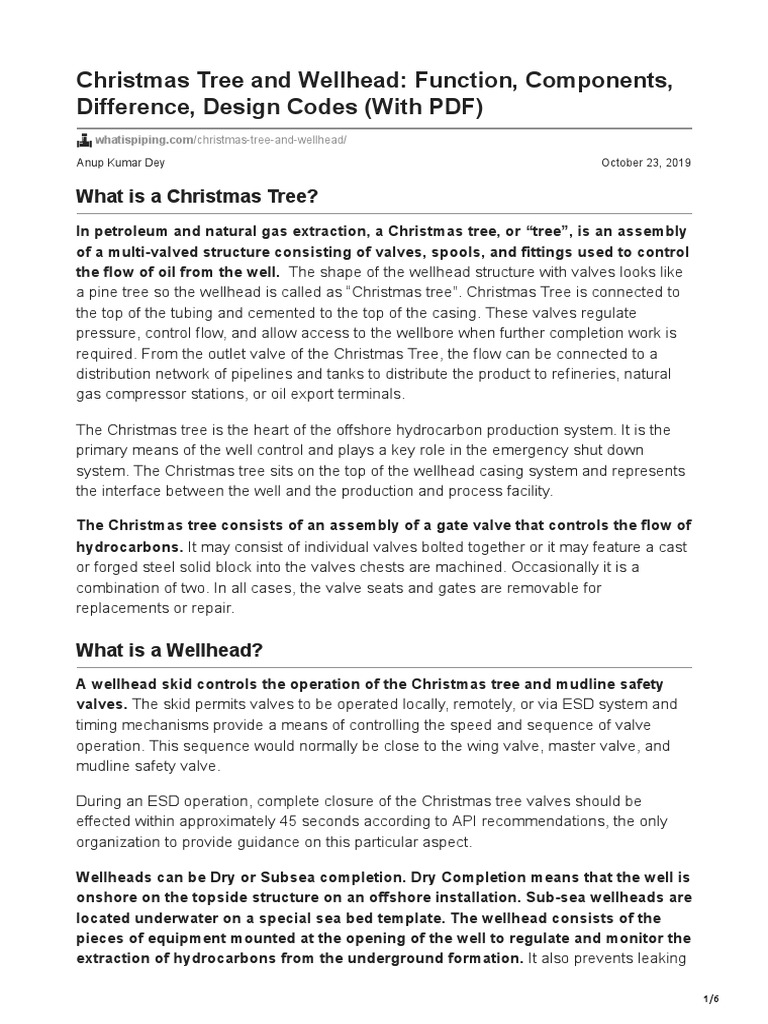 Christmas Tree and Wellhead Function Components Difference Design Codes ...