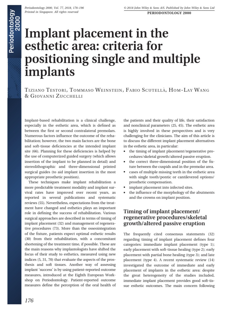 Testori Et Al-2018-Periodontology 2000 | PDF | Dental Implant | Health ...