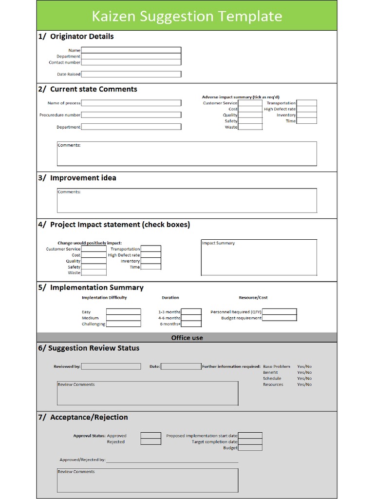 Kaizen Card | PDF