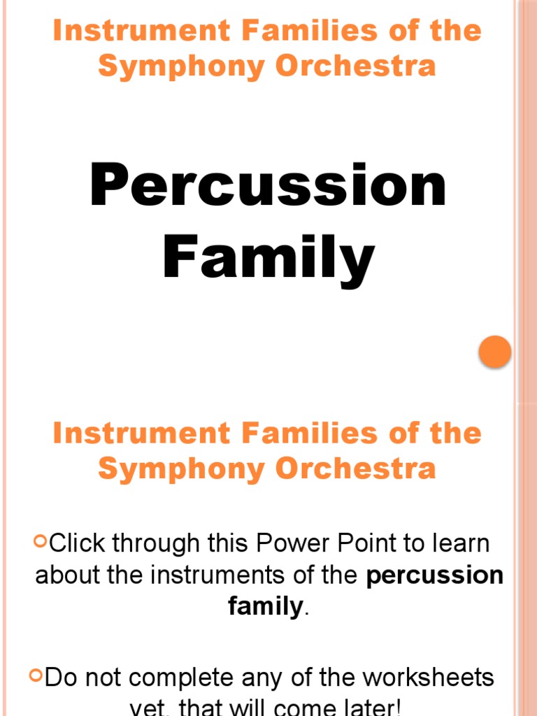 Percussion Family | PDF | Musical Instruments | Music Technology