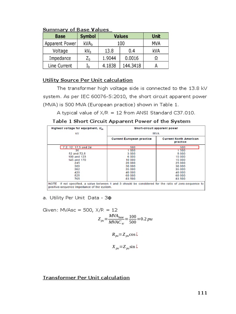 LESSON 5 - Per Unit of Utility, Transformer, and Cable | PDF ...
