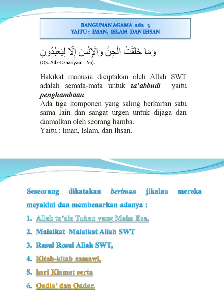 Pengertian Iman Islam Dan Ihsan | PDF | Agama & Spiritualitas