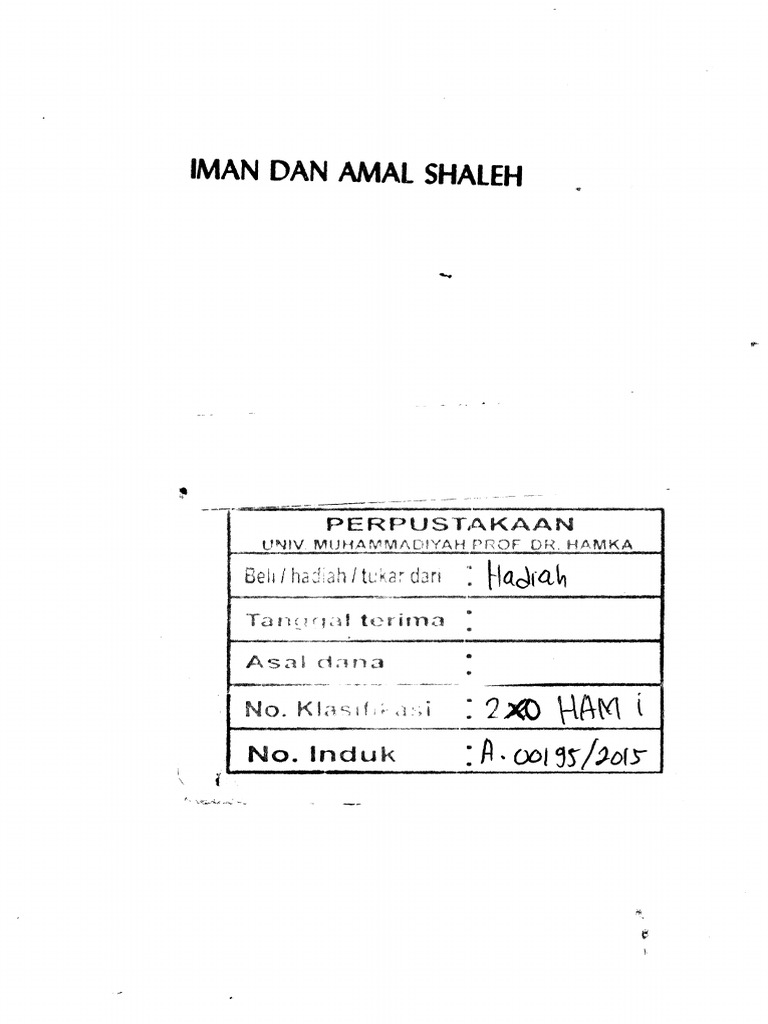 Hamka Iman Dan Amal Sholeh | PDF