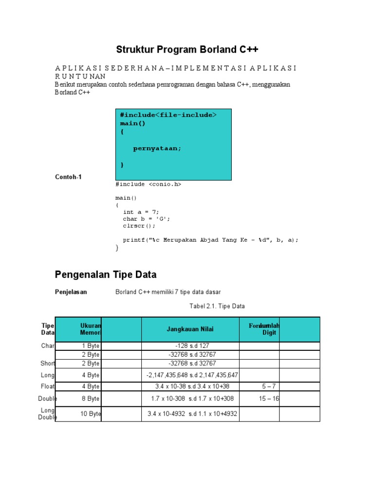 Struktur Program C | PDF