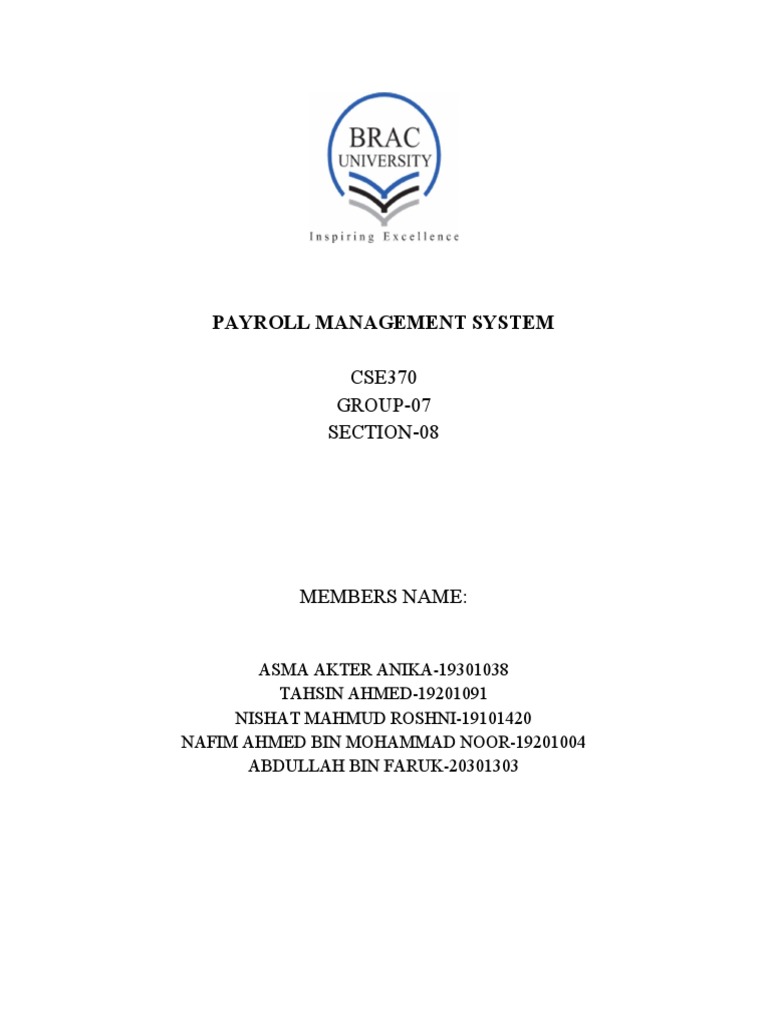 Group-7 - CSE370 - Project Report | PDF | Payroll | Login