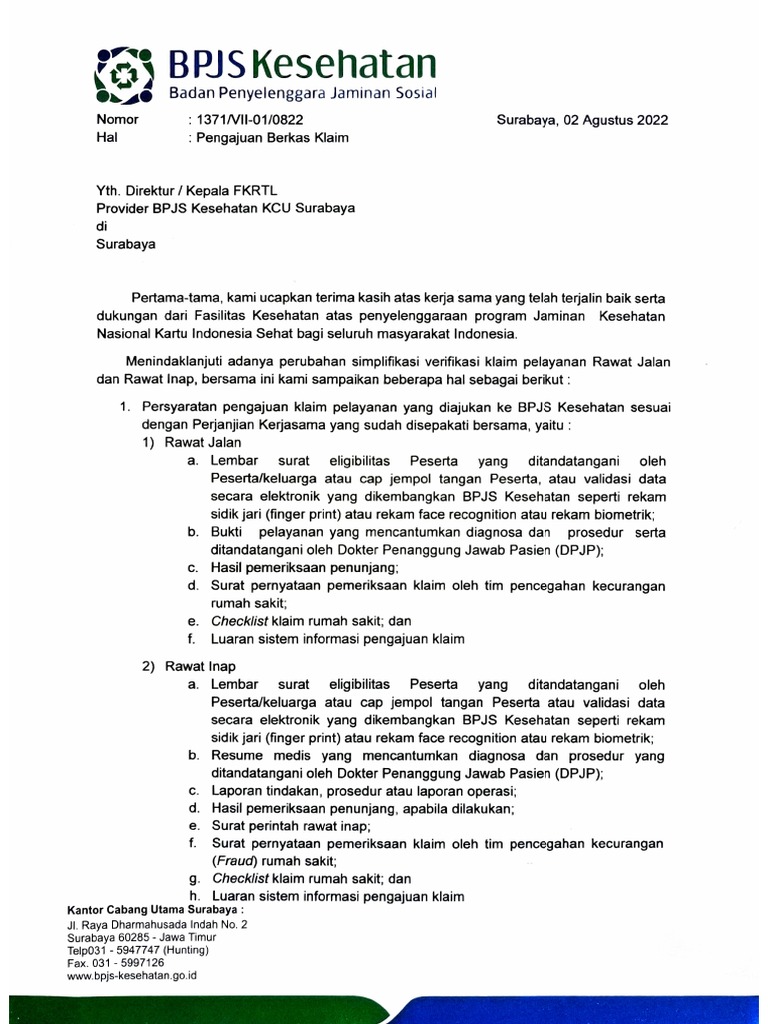 Pengajuan Berkas Klaim Bpjs Pdf