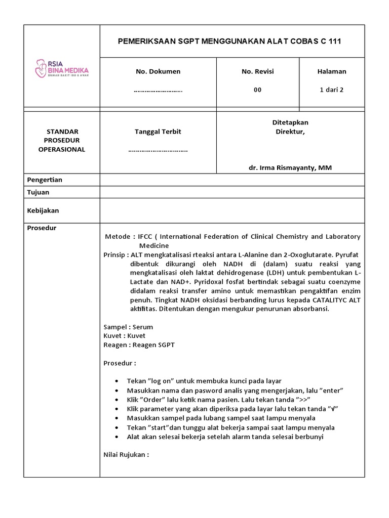 Pemeriksaan SGPT dengan Cobas C 111 | PDF