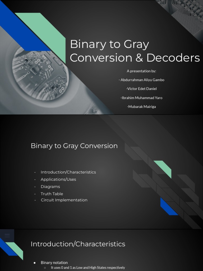 VLSI Presentation Binary To Gray and Decoders | PDF | Theoretical ...