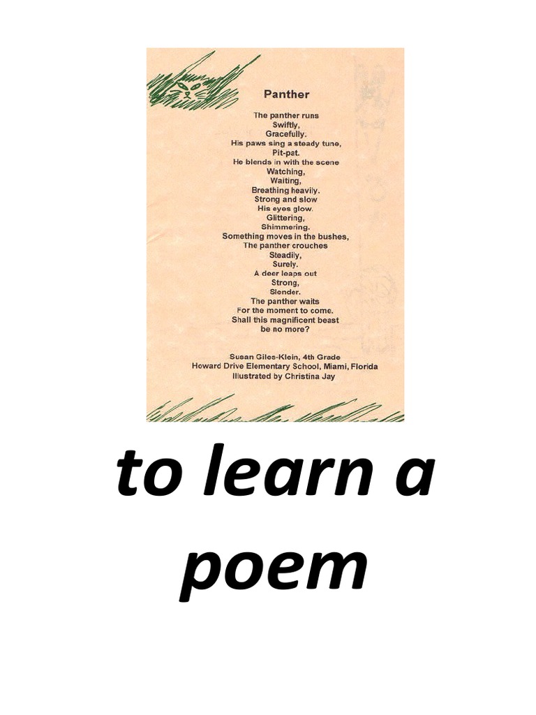 To Learn A Poem | PDF