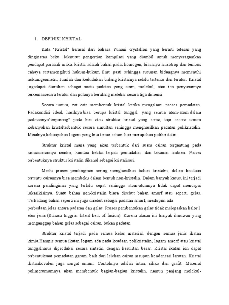 Definisi Kristal & Mineral | PDF