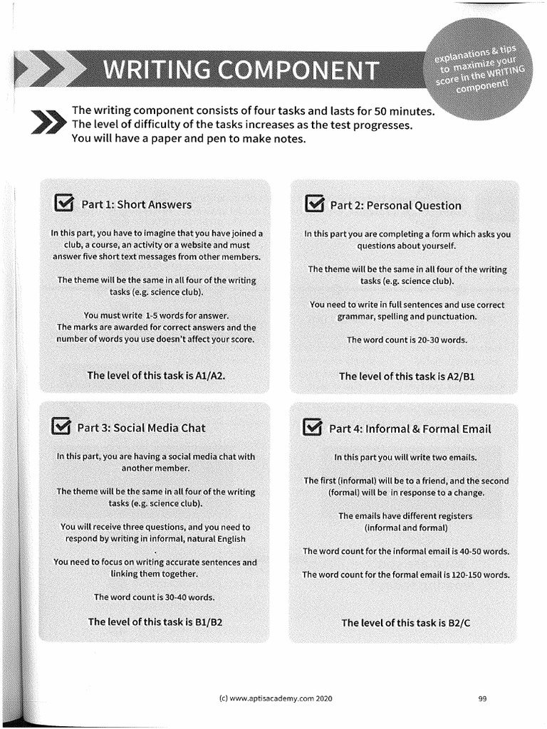 Aptis Writing Material 2020 | PDF