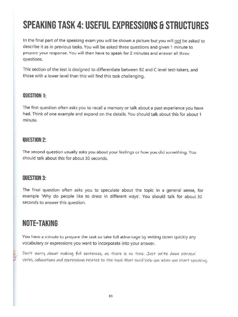 Aptis Speaking Notes - Part 4 | PDF