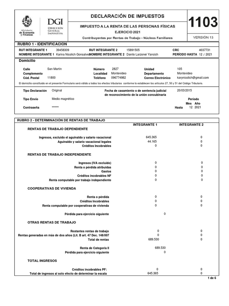 Formulario 1103 | PDF | Préstamo hipotecario | Impuestos