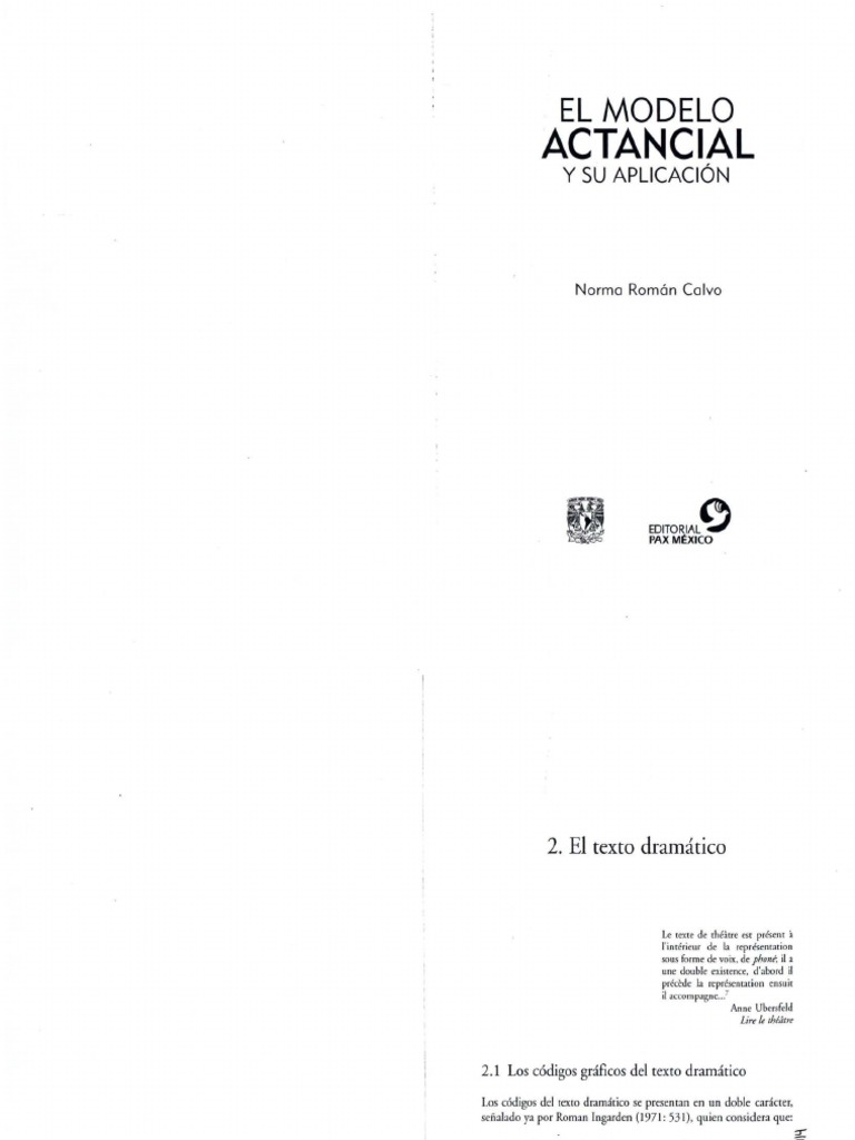 El Modelo Actancial y Su Aplicación. Norma Román Calvo | PDF | Teatro ...