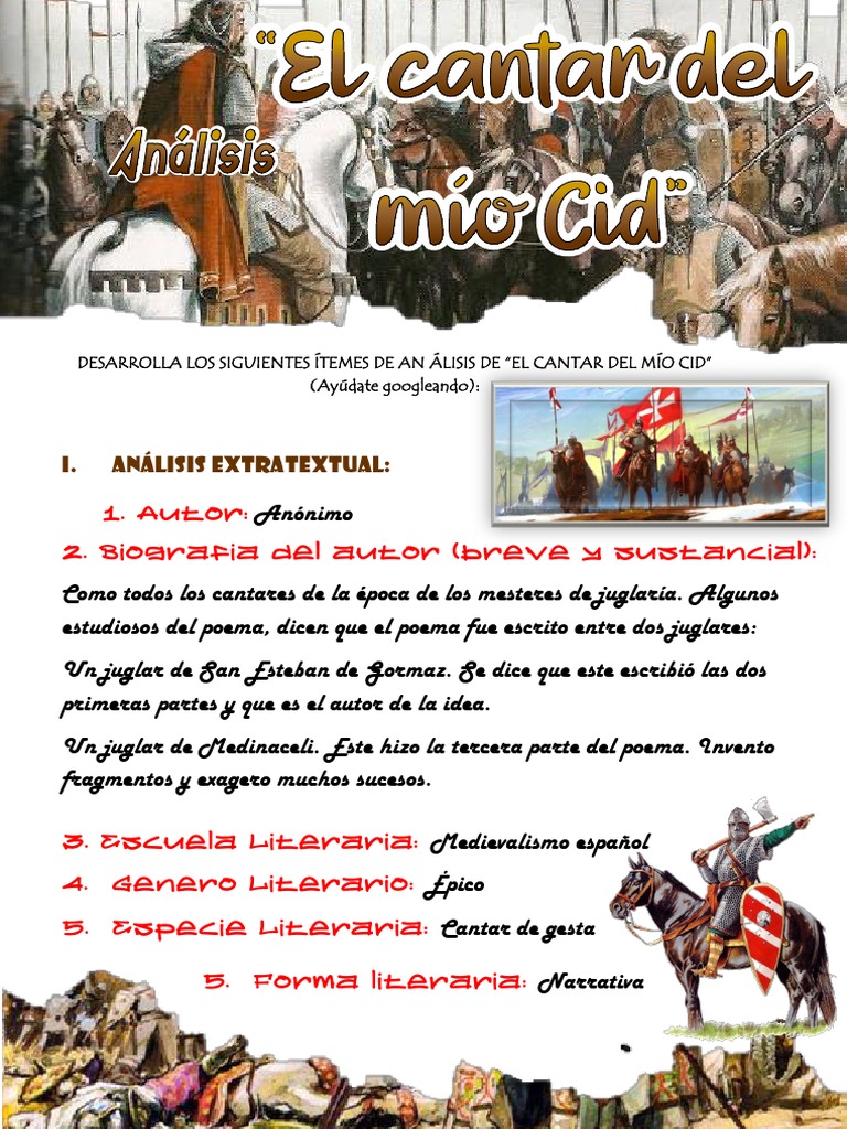 EL CANTAR DEL MÍO CID - ANÁLISIS - Copia Resuelto.-,.-. | PDF | Historia