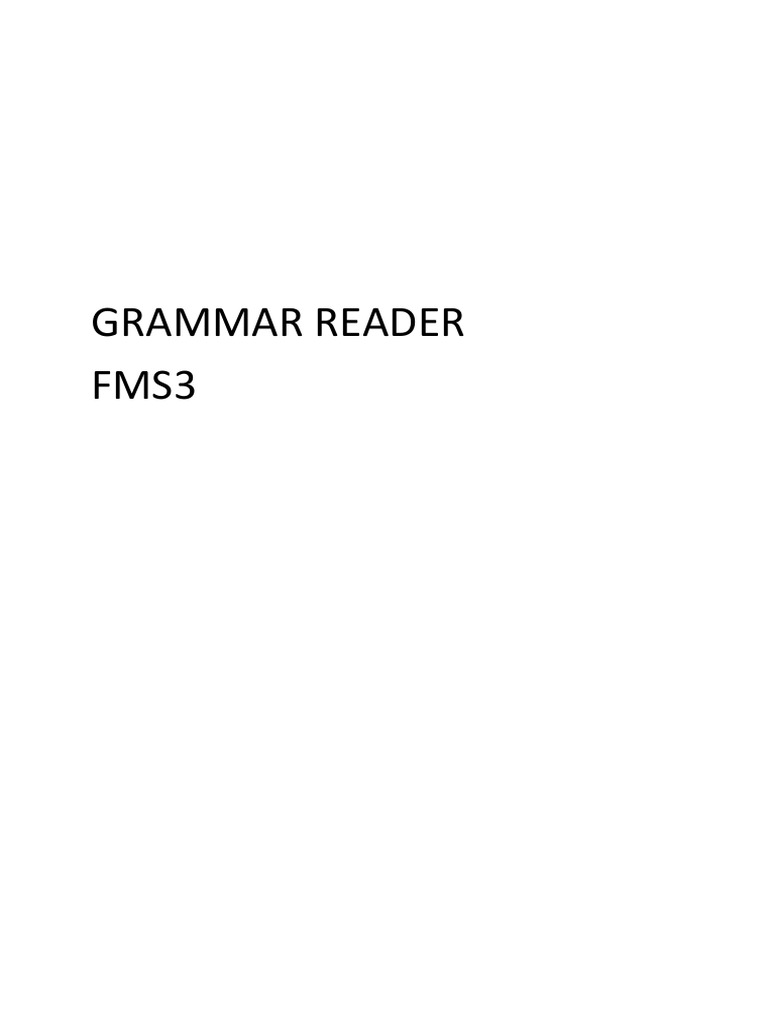 0 - Grammar Reader | PDF | Linguistic Morphology | Semantic Units