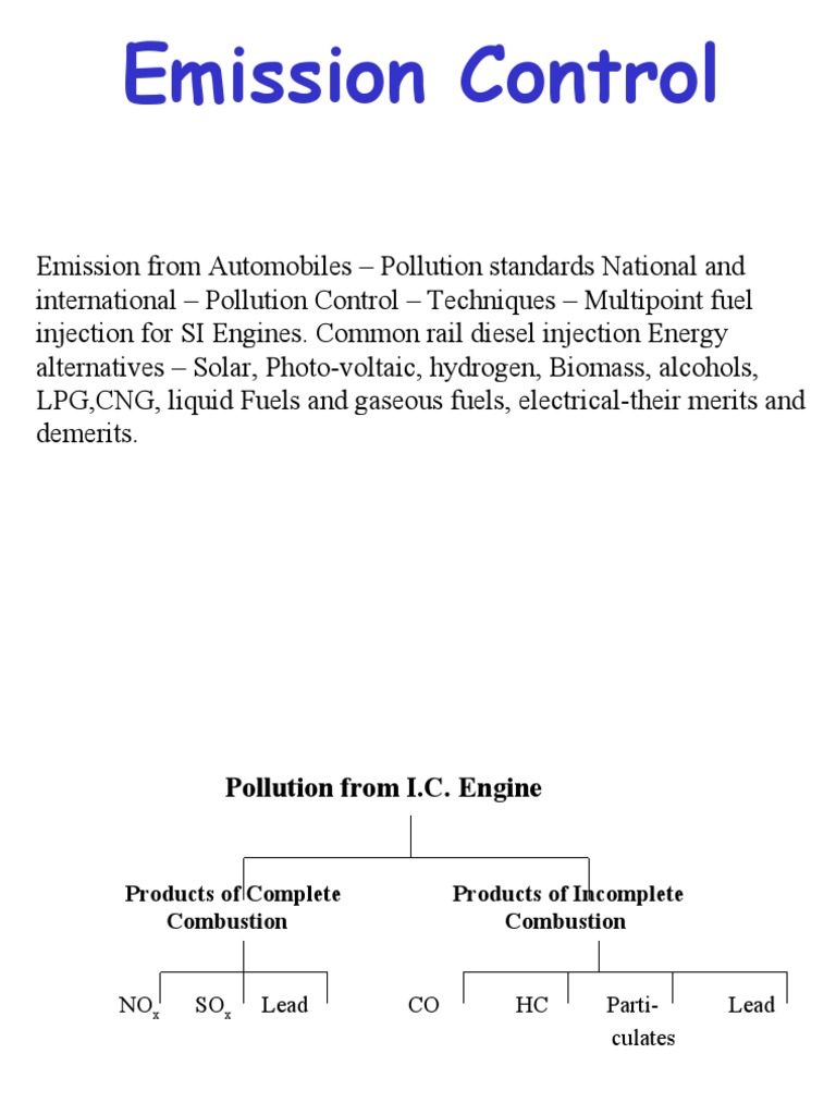 Emission Control | PDF | Internal Combustion Engine | Exhaust Gas