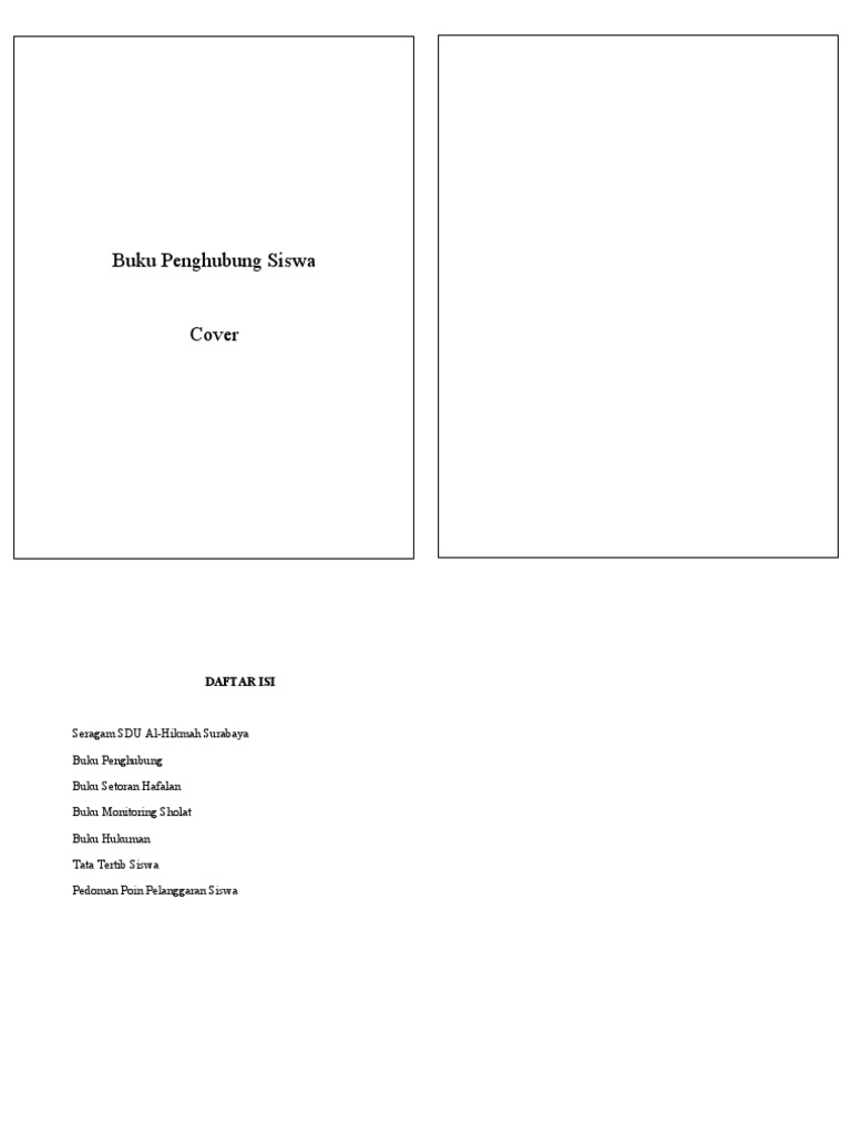 Buku Penghubung Siswa Sdu Al-Hikmah | PDF