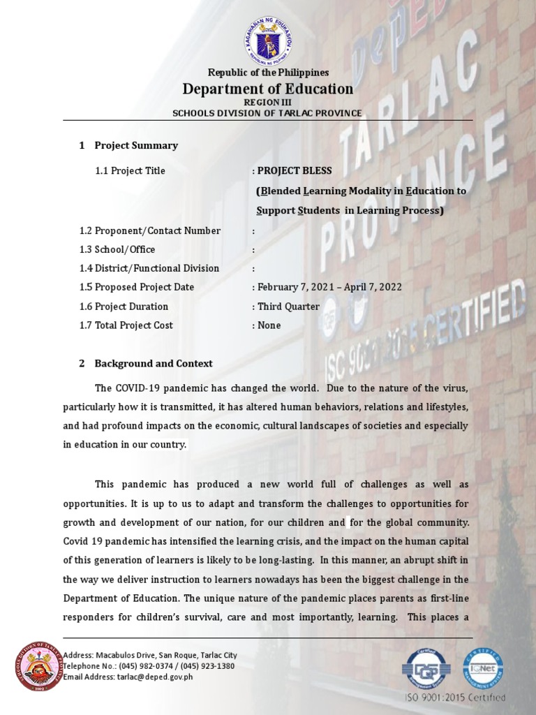 Project BLESS: Blended Learning Initiative | PDF | Learning | Teachers