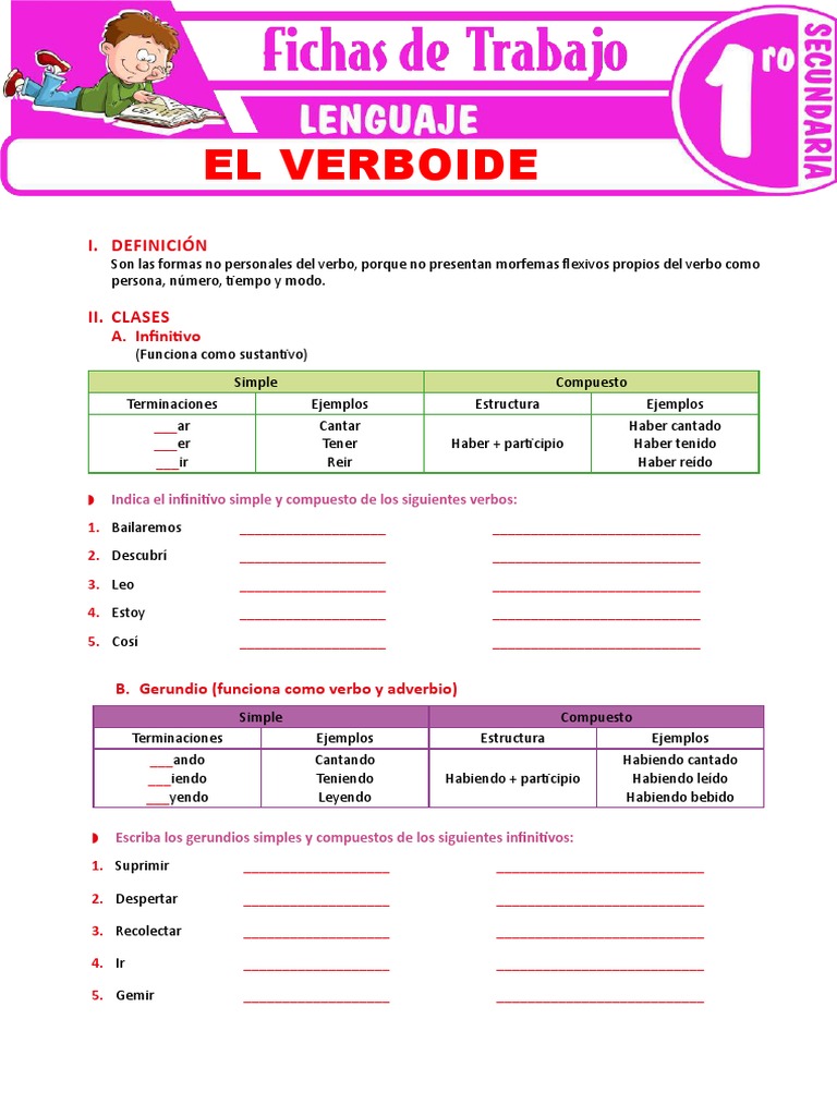 Clases y Ejercicios de Verboides | PDF | Verbo | Mecánica del lenguaje