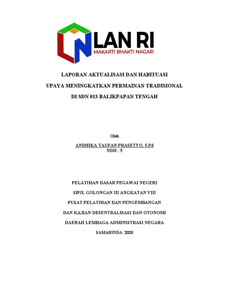 Contoh Aktualisasi Latsar Penjas | PDF