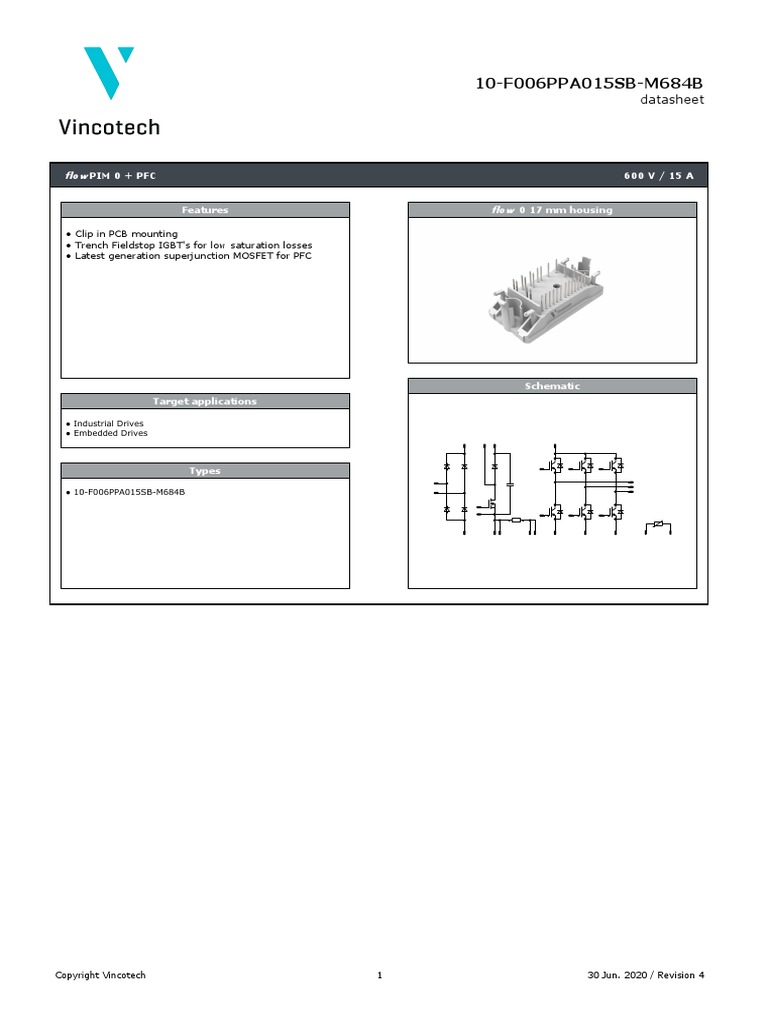 Vincotech 10-F006PPA015SB-M684B FD-Rev 04 | PDF | Computer Engineering | Electrical Components