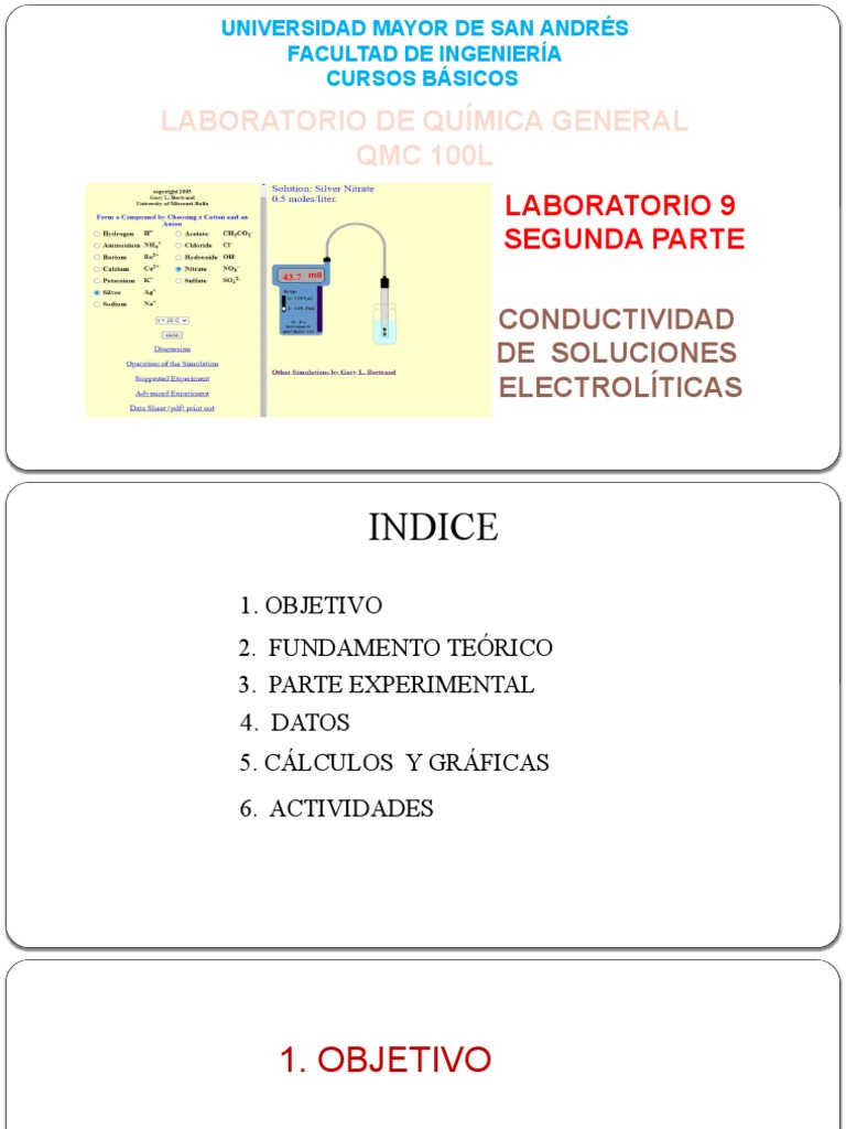 Conductividad Electrolitica P-9b Curs Basicos | PDF | Química | Ciencias fisicas