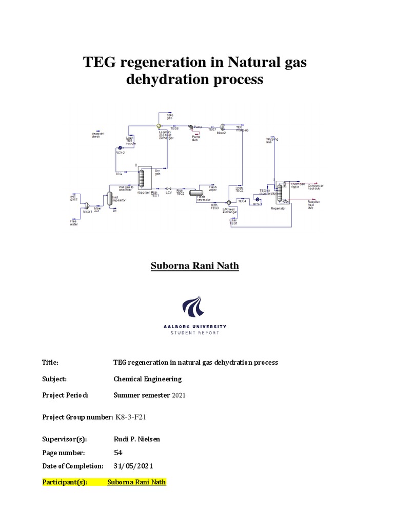 TEG Regeneration in Natural Gas Dehydration Process | PDF | Natural Gas ...