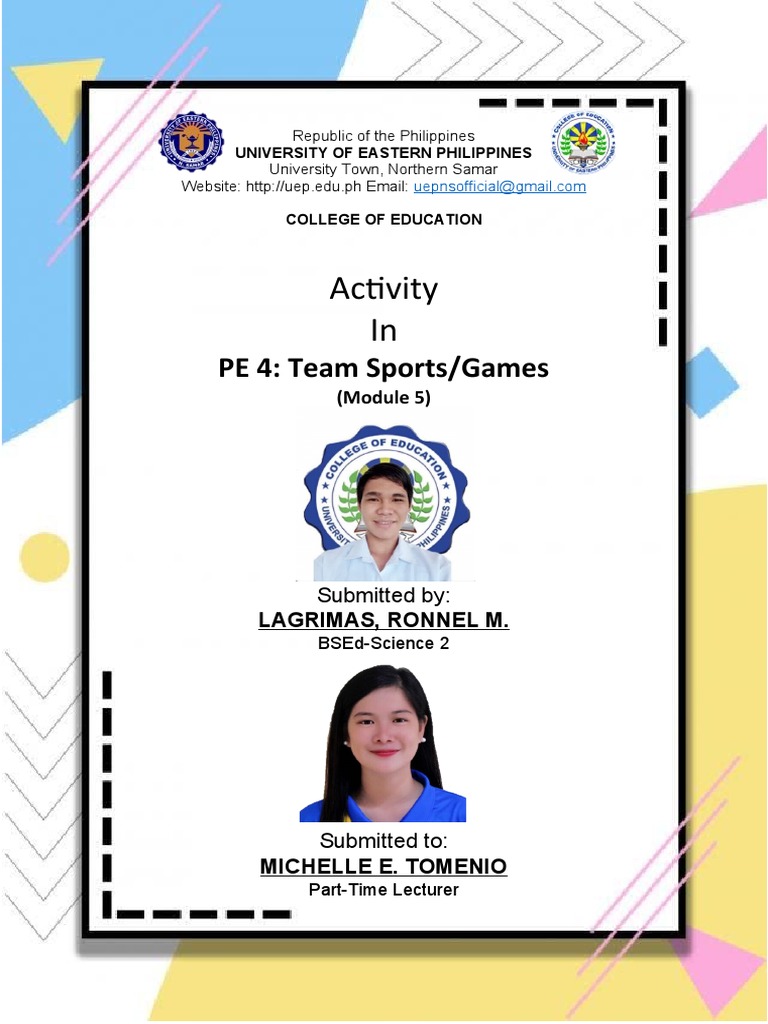 PE 4 Module 5 - Lagrimas, Ronnel M. BSEd-Science 2 | PDF | Referee | Athletic Sports