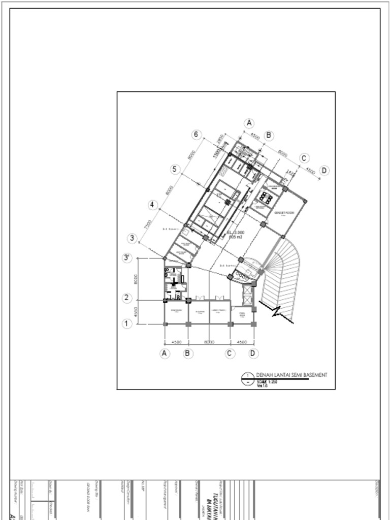 Denah Lantai Semi Basement: Engineering Room Room | PDF | Economic Sectors