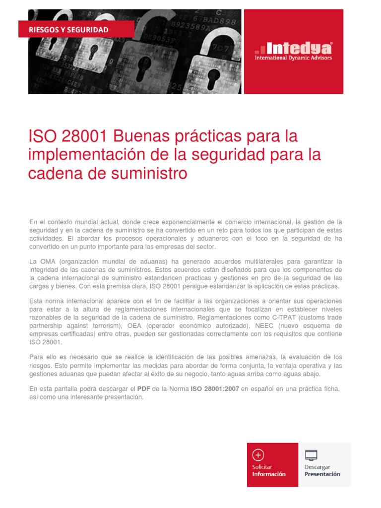 Presentacion - Iso 28001 Buenas Practicas para La Implementacion de La ...