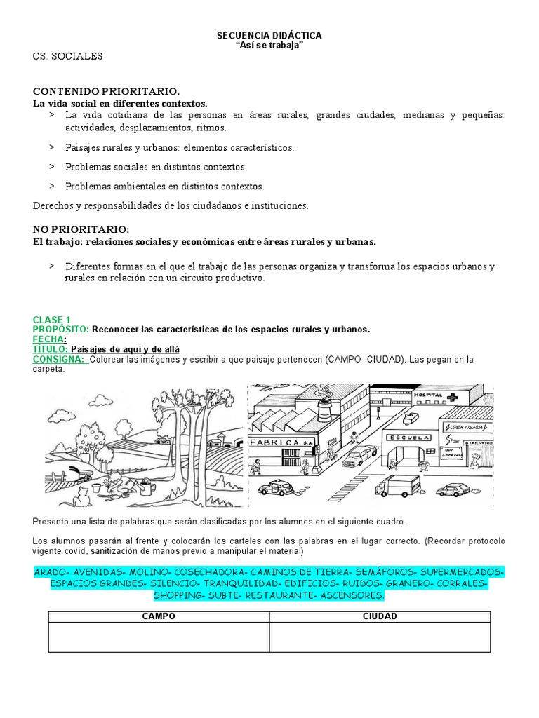 Los paisajes en el campo y la ciudad | PDF
